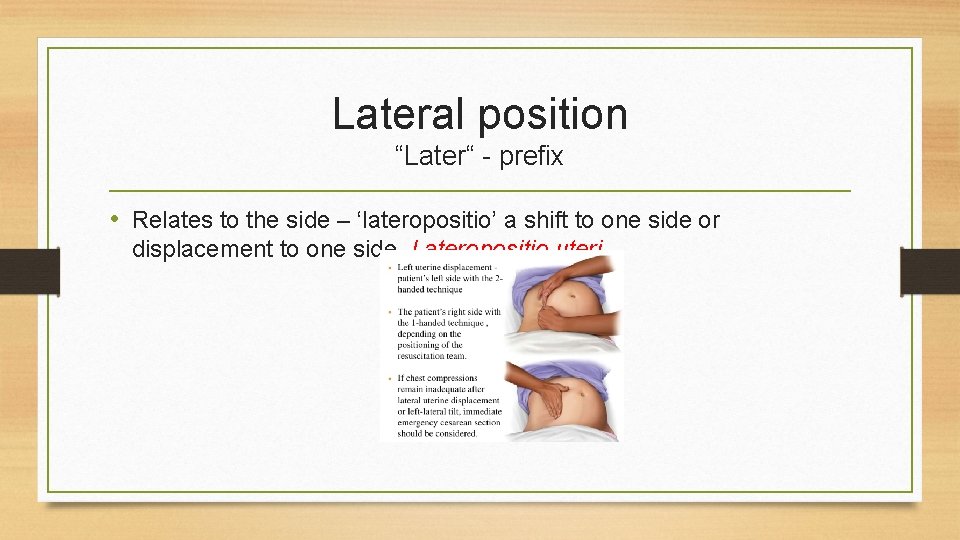 Expressing positions in medical terminology By Denzel Gordon