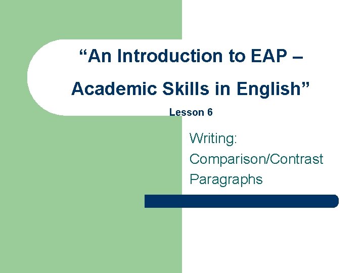 An Introduction to EAP Academic Skills in English