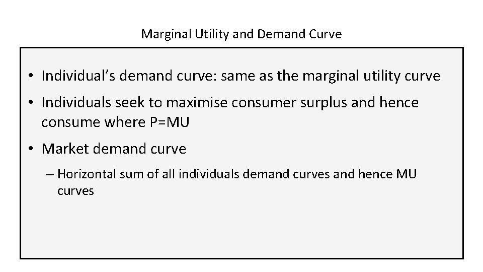 Background to Demand Marginal Utility 29 th of