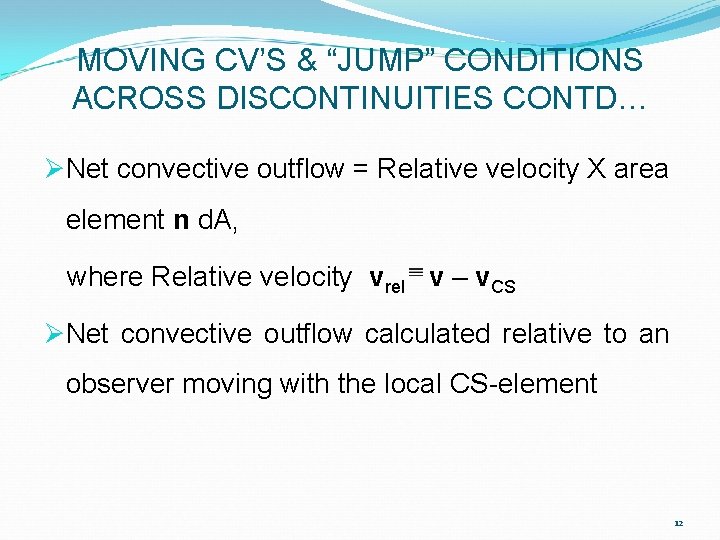 Conservation Equations Across Phenomena Discontinuities Advanced ...
