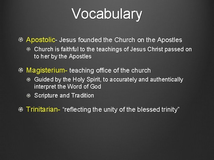 Chapter 1 Apostolic Founded on the Apostles Vocabulary