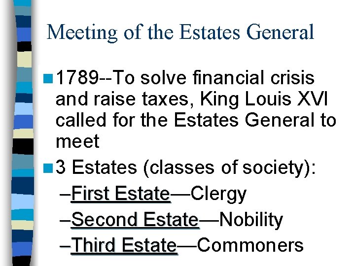 French Revolution Louis XIV Louis XVI Financial Crisis