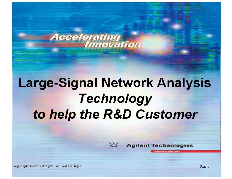 LargeSignal Network Analysis Technology to help the RD