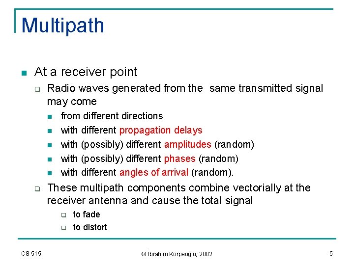 Mobile Radio Propagation SmallScale Fading and Multipath CS