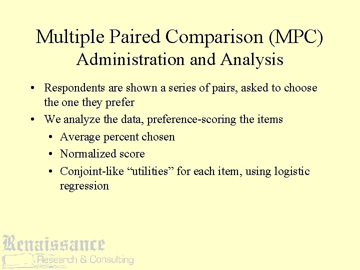 Introducing Ren Pref sm Preference Modeling from How