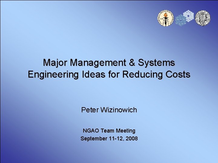 Major Management Systems Engineering Ideas for Reducing Costs