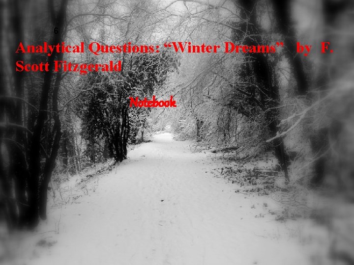 6 Analytical Questions Winter Dreams by F Scott