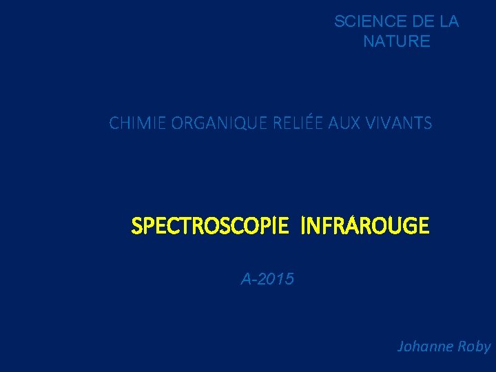 SCIENCE DE LA NATURE CHIMIE ORGANIQUE RELIE AUX