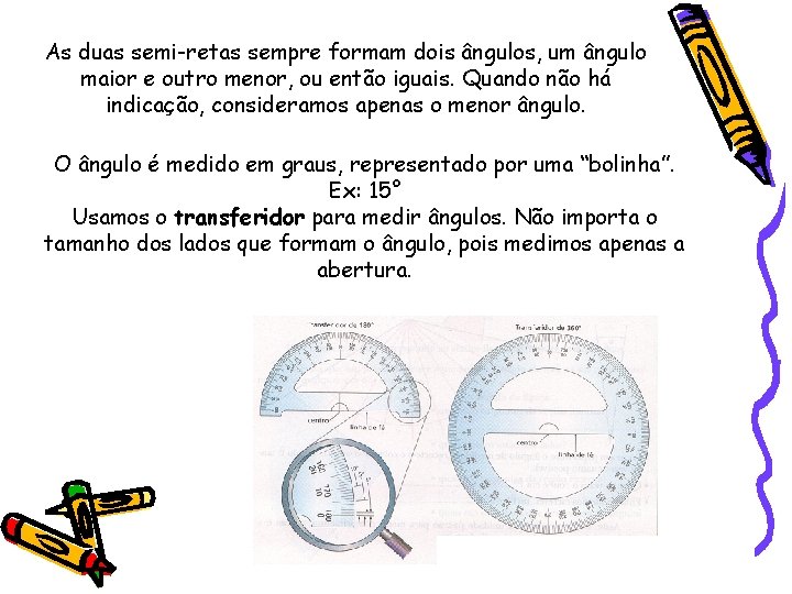ngulos Principais caractersticas A diviso do crculo em