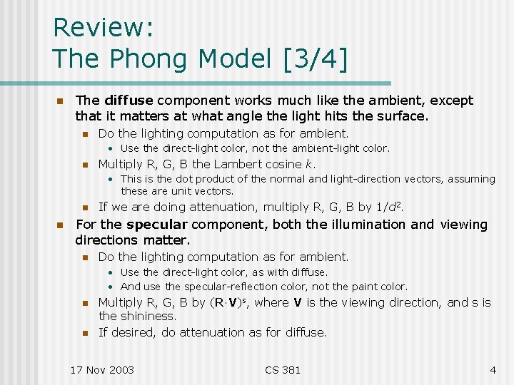 Lighting Review Example Glenn G Chappell CHAPPELLGmember ams