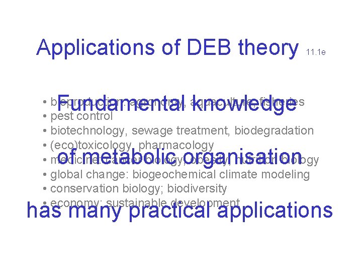 Dynamic Energy Budget theory 1 Basic Concepts 2