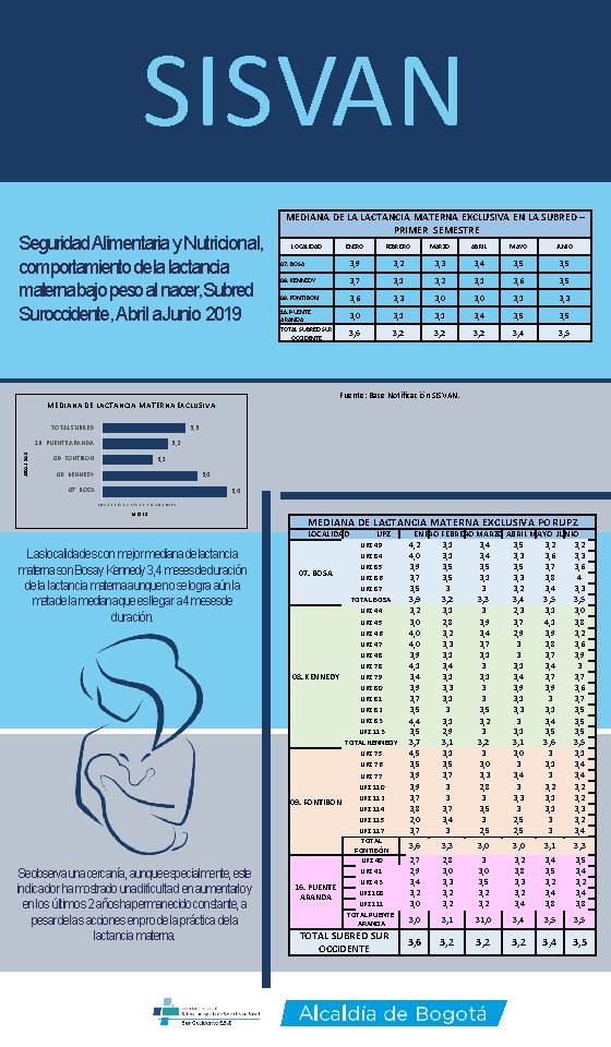 SISVAN Seguridad Alimentaria y Nutricional comportamiento dela lactancia