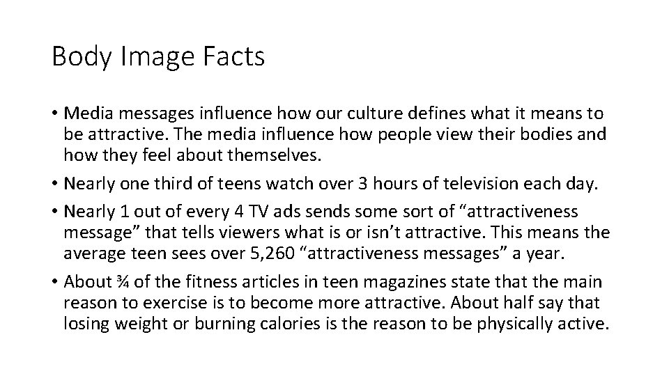 Body Image Basics 7 th Grade Health Do
