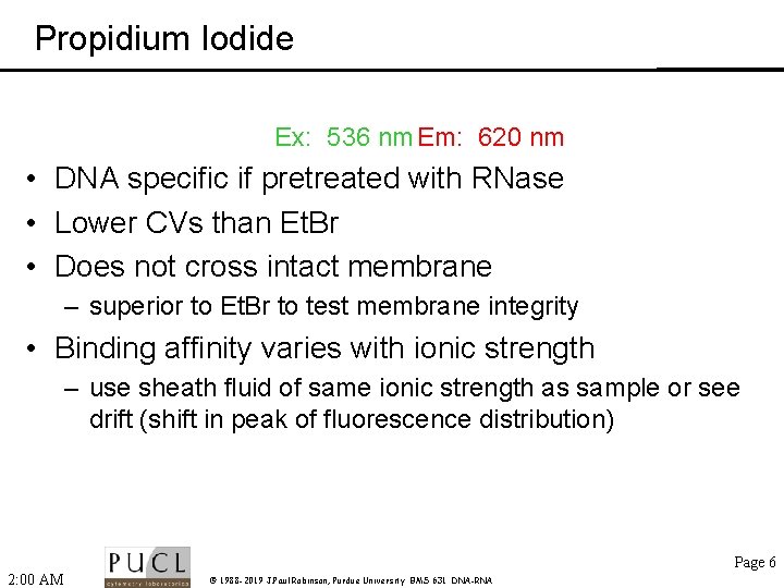 BMS 631 LECTURE 11 Flow Cytometry Theory DNARNA