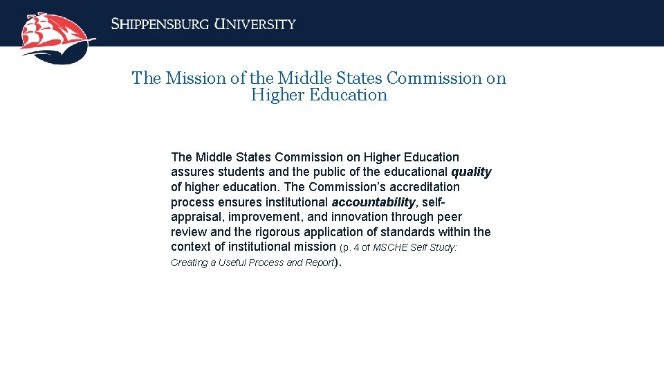 Middle States Update to Presidents Cabinet October 8