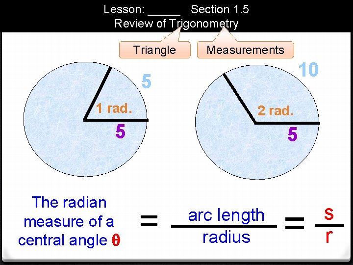 Lesson Section 1 5 Review of Trigonometry Triangle