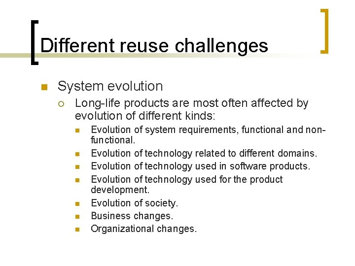 Challenges of componentbased development x Risks and Challenges