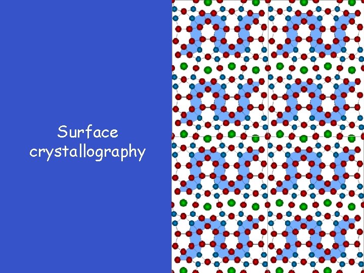 Surface crystallography From Elizabeth Wood Vocabulary of surface