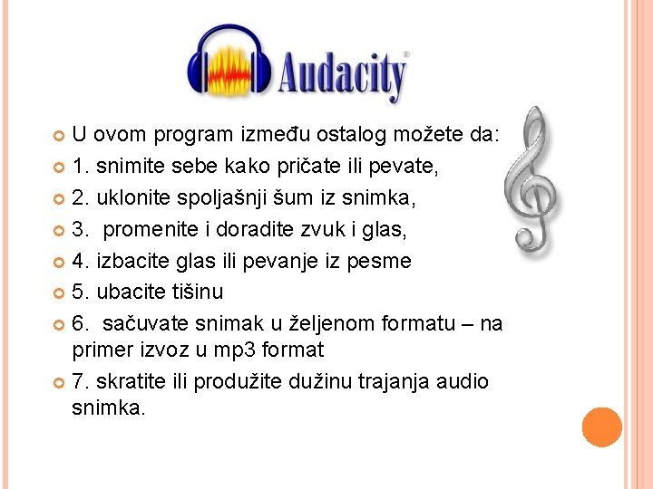 AUDIO AUDIO SNIMCI I PROGRAMI ZA OBRADU ZVUKA