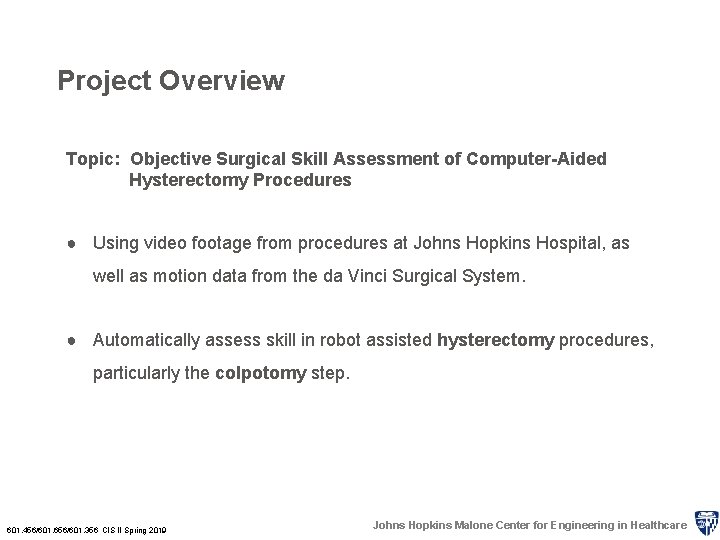 Seminar Presentation Group 12 Objective Assessment of Surgical