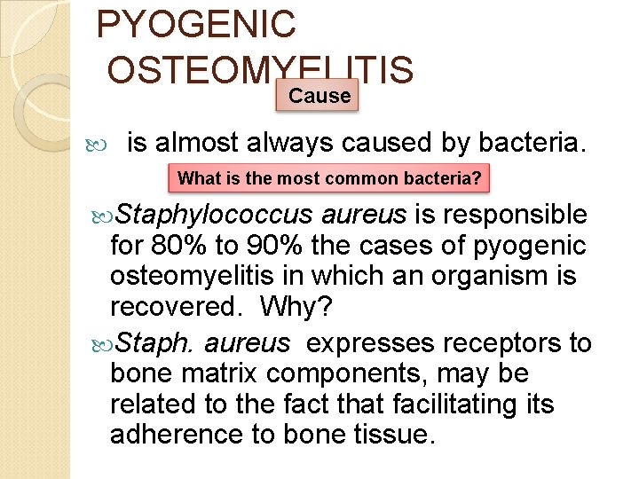 MUSCULOSKELETAL BLOCK Pathology OSTEOMYELITIS and SEPTIC ARTHRITIS Dr