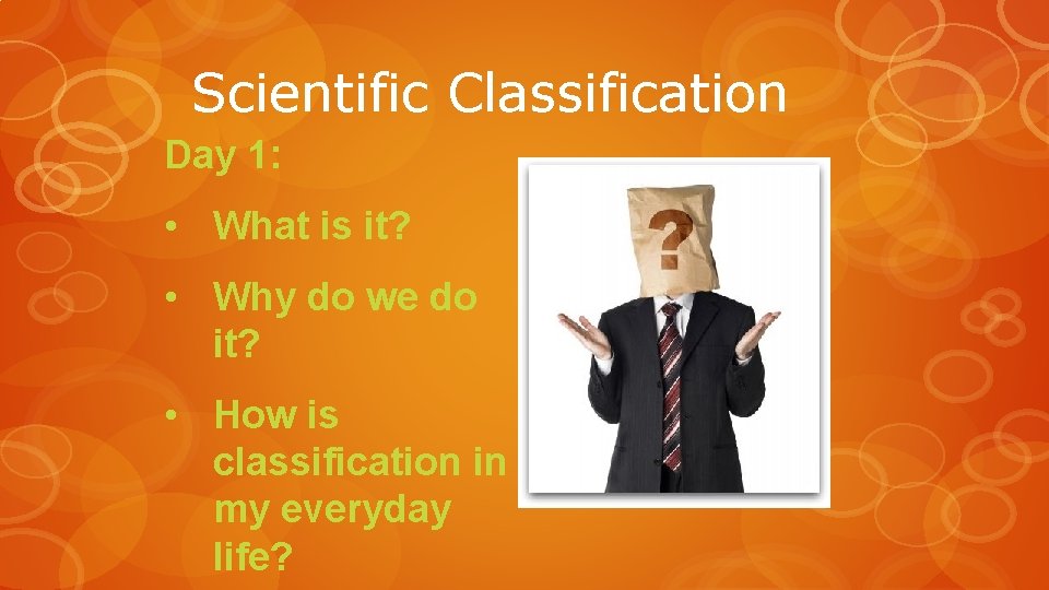 Unit 2 Classification Day 1 Scientific Classification Day