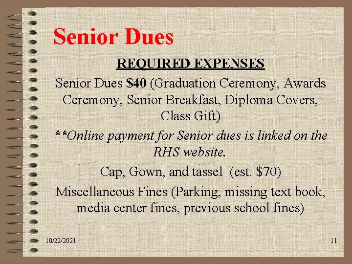 Rolesville High School Senior Parent Information Night Scholarships