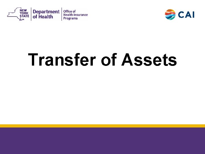 Transfer of Assets 6212018 2 Transfer of Assets