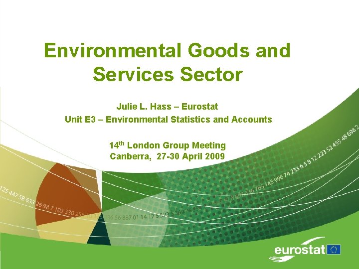 Environmental Goods and Services Sector Julie L Hass