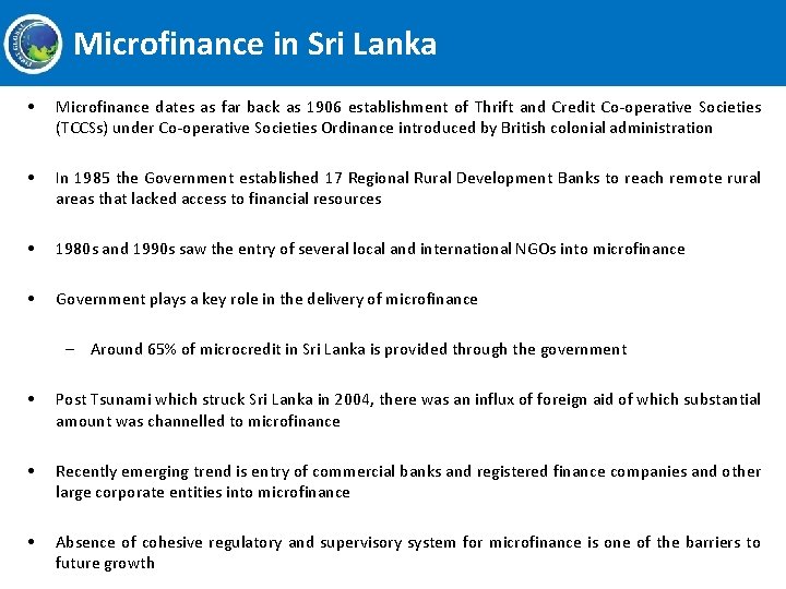 Islamic Microfinance in Sri Lanka Presented By Faraaz