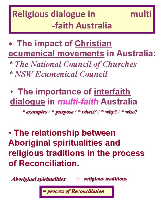 Religion and Belief Systems in Australia post1945 Students