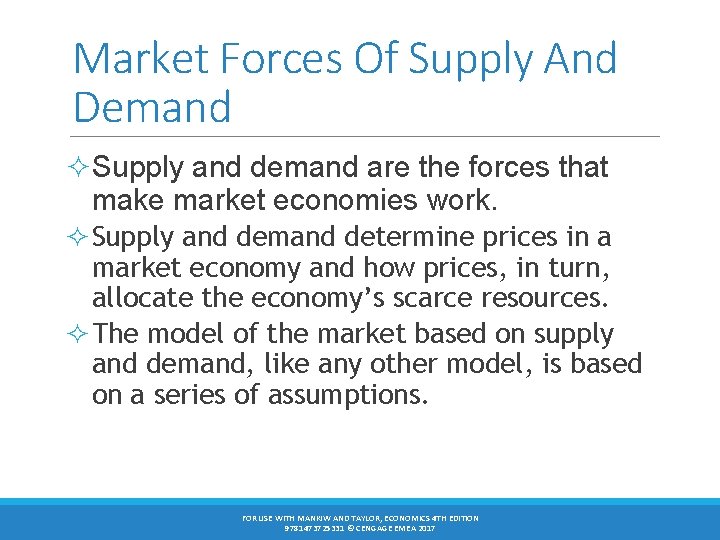 3 THE MARKET FORCES OF SUPPLY AND DEMAND