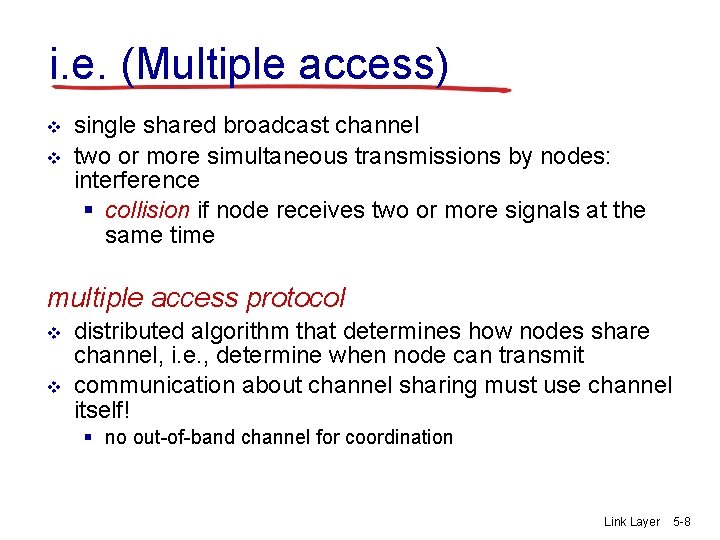 Chapter 5 Data Link Layer Course on Computer