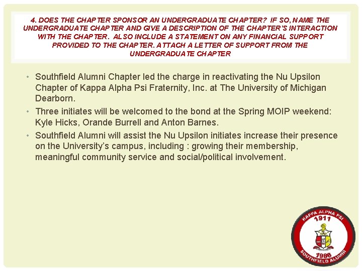 SOUTHFIELD ALUMNI CHAPTER OF KAPPA ALPHA PSI FRATERNITY