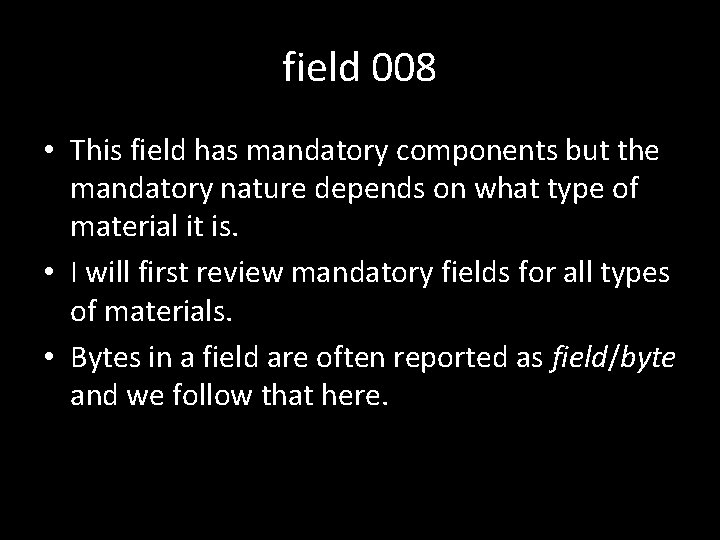 lis 512 lecture 5 the MARC format control