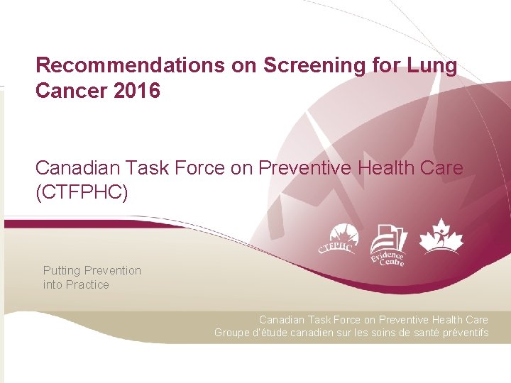 Recommendations on Screening for Lung Cancer 2016 Canadian