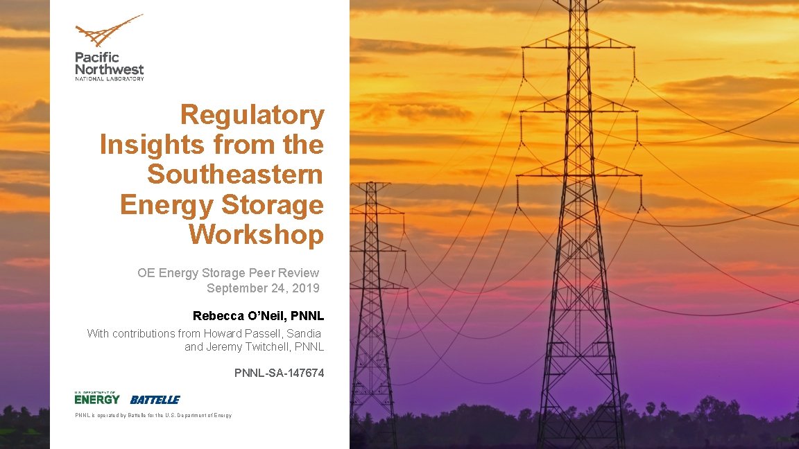 Regulatory Insights from the Southeastern Energy Storage Workshop