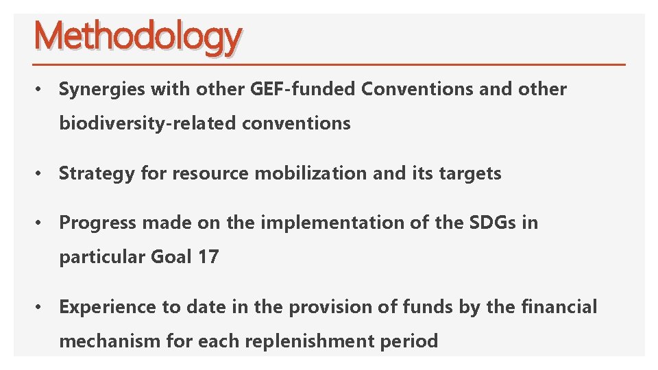 Funding Needs Assessment for GEF8 2022 2026 GEF8