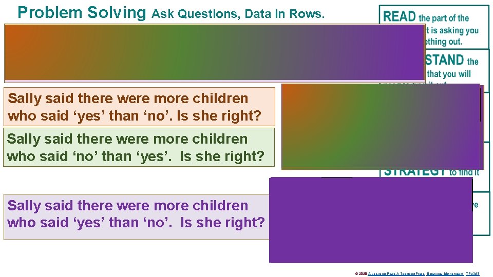 Problem Solving Ask Questions Data in Rows I