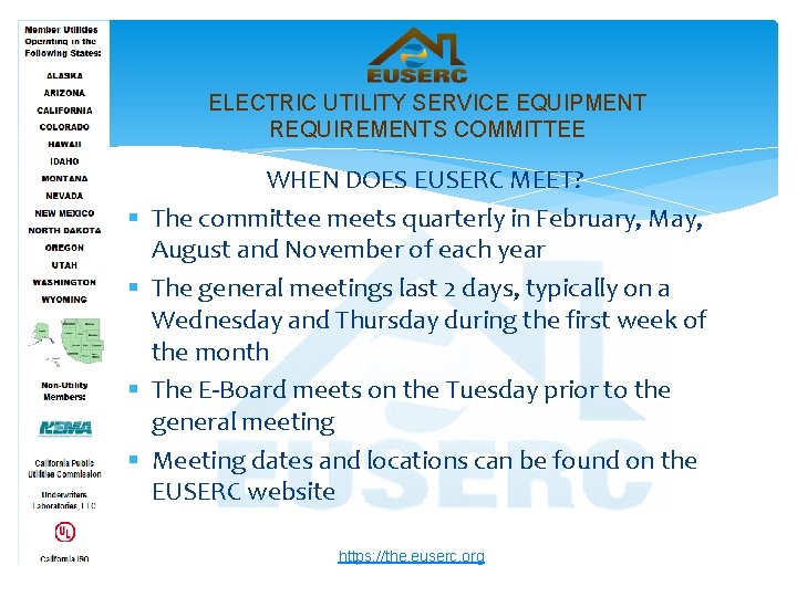 ELECTRIC UTILITY SERVICE EQUIPMENT REQUIREMENTS COMMITTEE ELECTRIC UTILITY