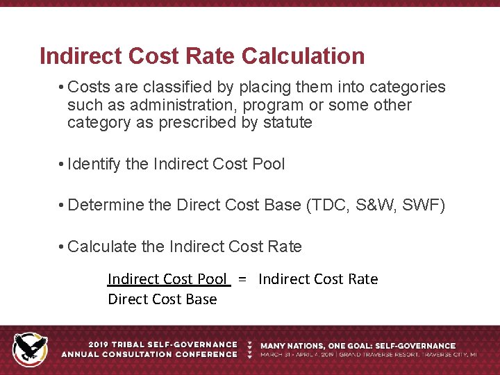Indirect Costs Mark W Stout MBA Branch Chief