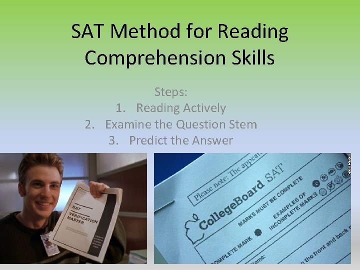 SAT Method for Reading Comprehension Skills Steps 1