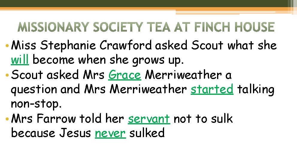 To Kill a Mockingbird Chapter 24 J Grimes