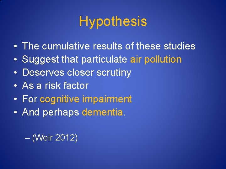 Social Genomics II Air Pollution and the Brain