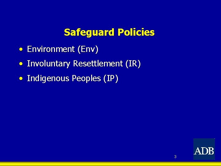 Module Overview of Safeguard Best Practices Jayantha Perera