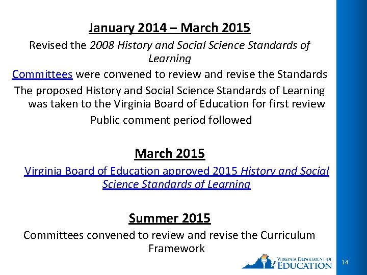 2015 History Social Science Standards of Learning Fall
