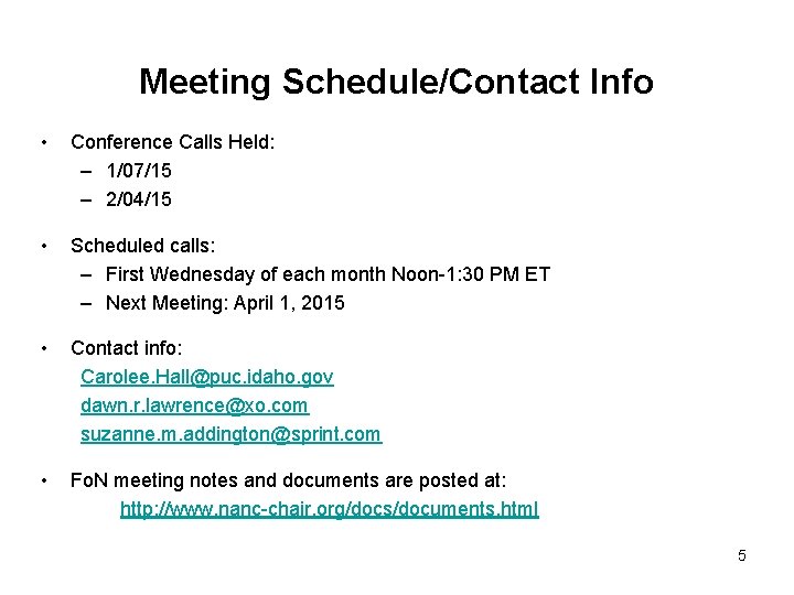 NANC Report Future of Numbering Fo N Working