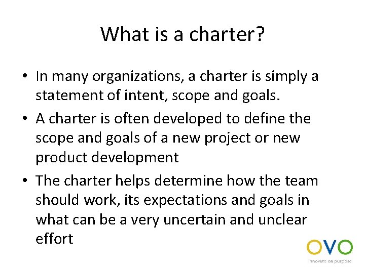 Building an innovation charter February 5 2009 All