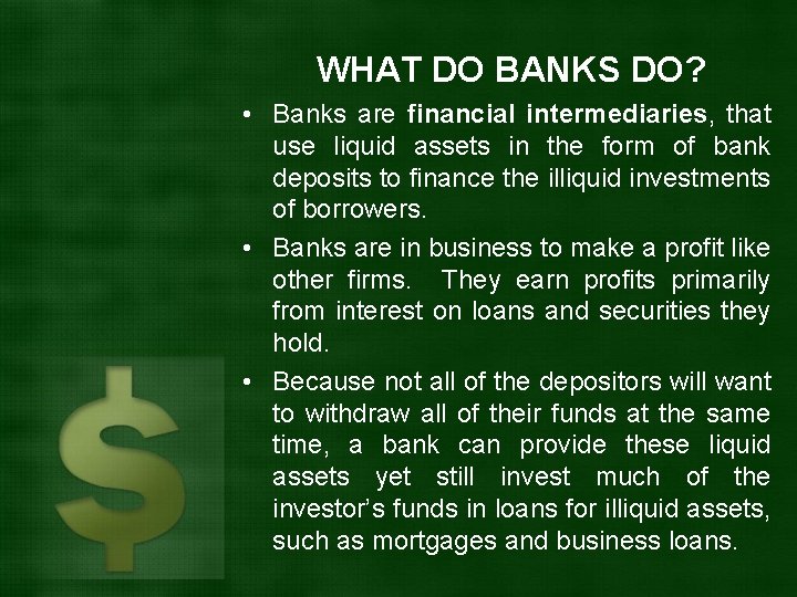 BANKING AND MONEY CREATION THE MONETARY ROLE OF