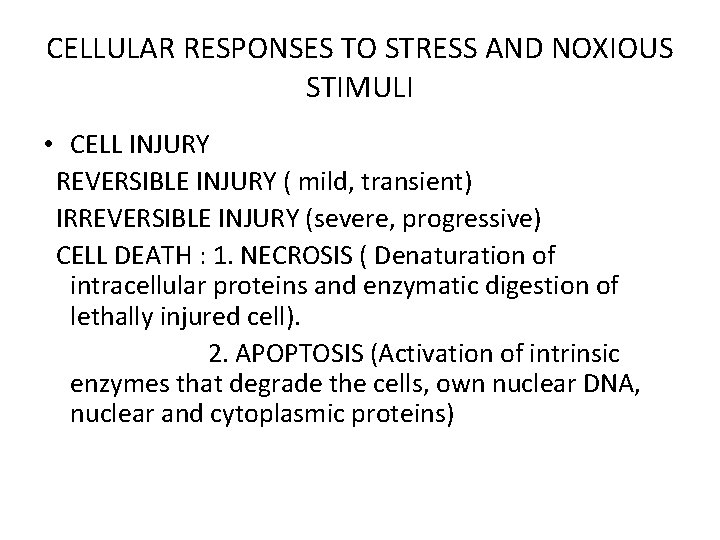 INTRODUCTION TO PATHOLOGY The study of structural biochemical